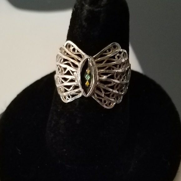 Vintage | Jewelry | Vintage Inlay Filigree Sterling Silver Ring | Poshmark